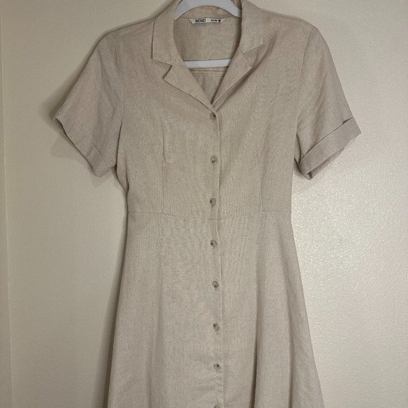 Dresses | Button Up Beige Dress | Poshmark